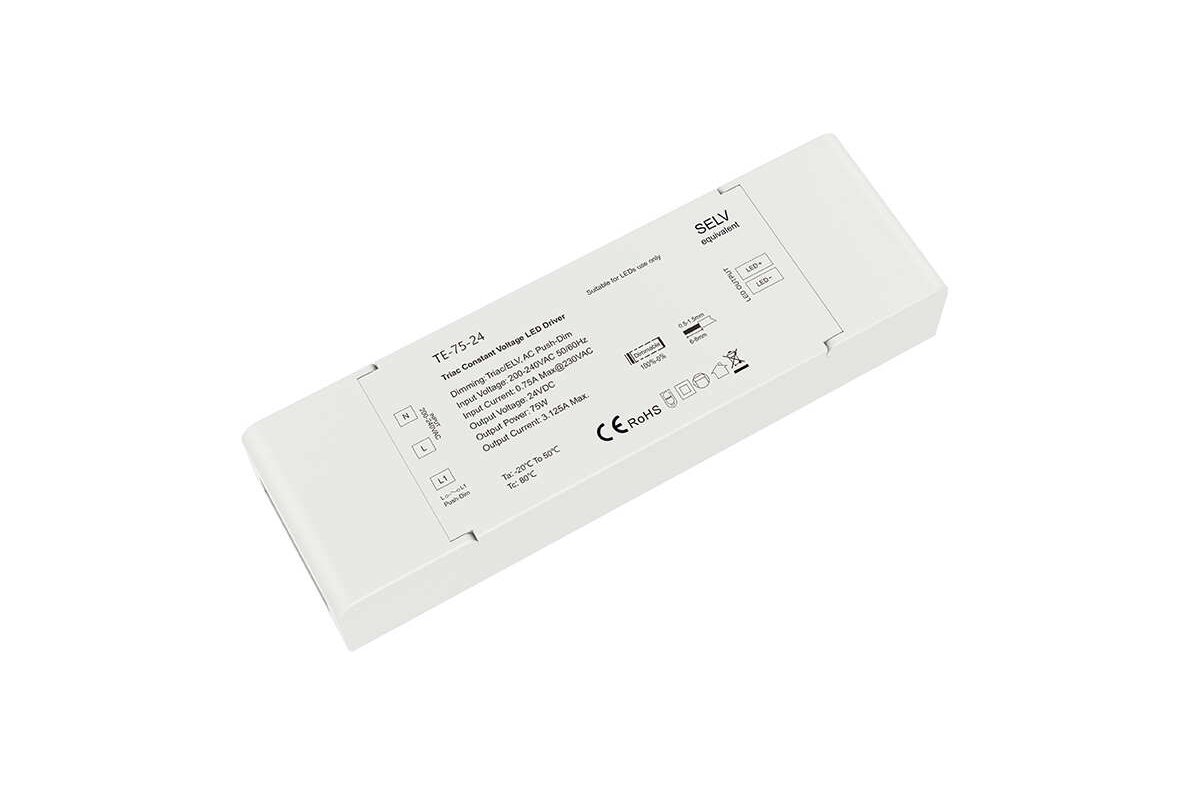 24V LED Netzteil 40W Dimmbar Triac und Push to Dim für Möbeleinbau, 45,44